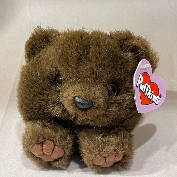 Toys | Swibco Puffkins Grizwald Brown Bear Bean Bag Stuffed Animal Plush Vintage | Poshmark